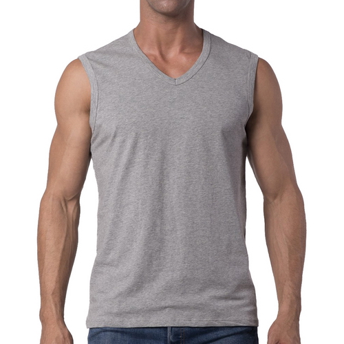 Y2y2 Mens Classic Fit V Neck Sleeveless T Shirt Gray L 42 44 At